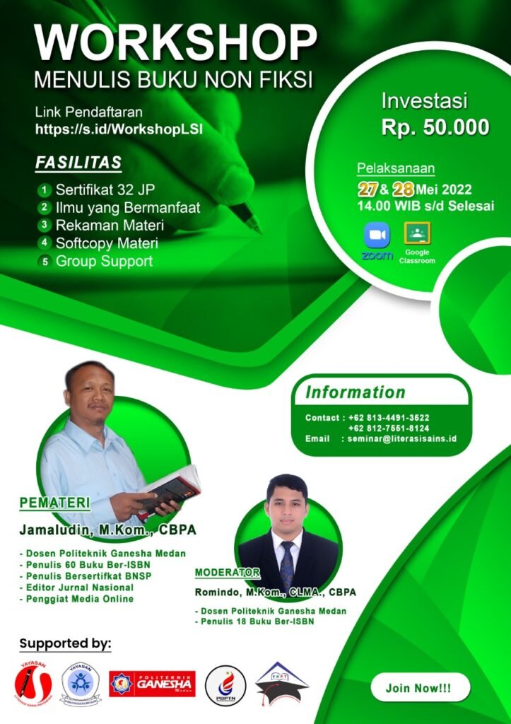 WORKSHOP MENULIS BUKU NON FIKSI – MEDIA LITERASI SAINS